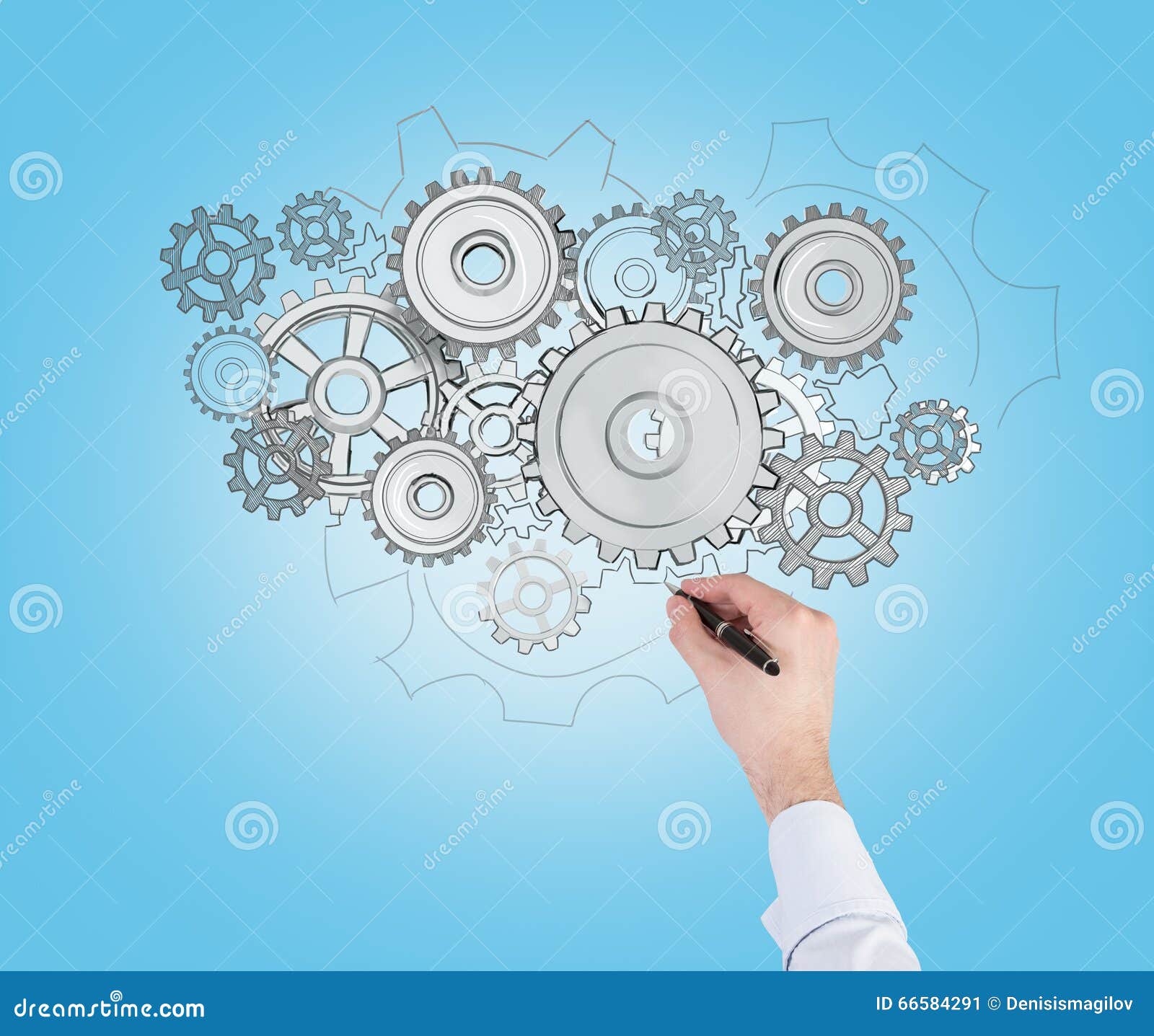 Cogwheel mechanism stock image. Image of gear, clock - 66584291