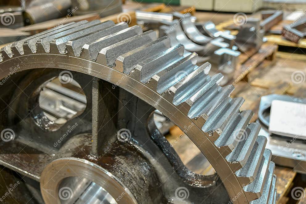 Cogwheel with Milled Teeth on a Cnc Machine Stock Image - Image of ...