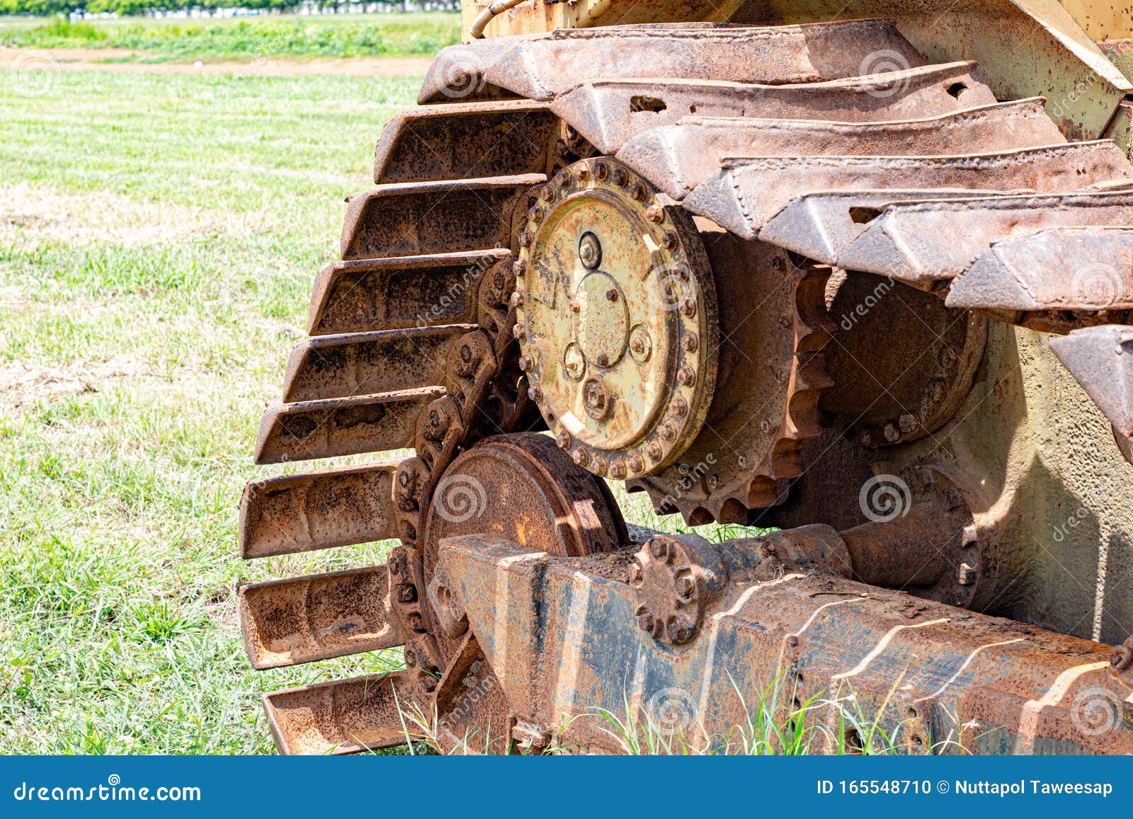 Cogwheel of the Old Tractor , Crawler Wheel Stock Photo - Image of ...