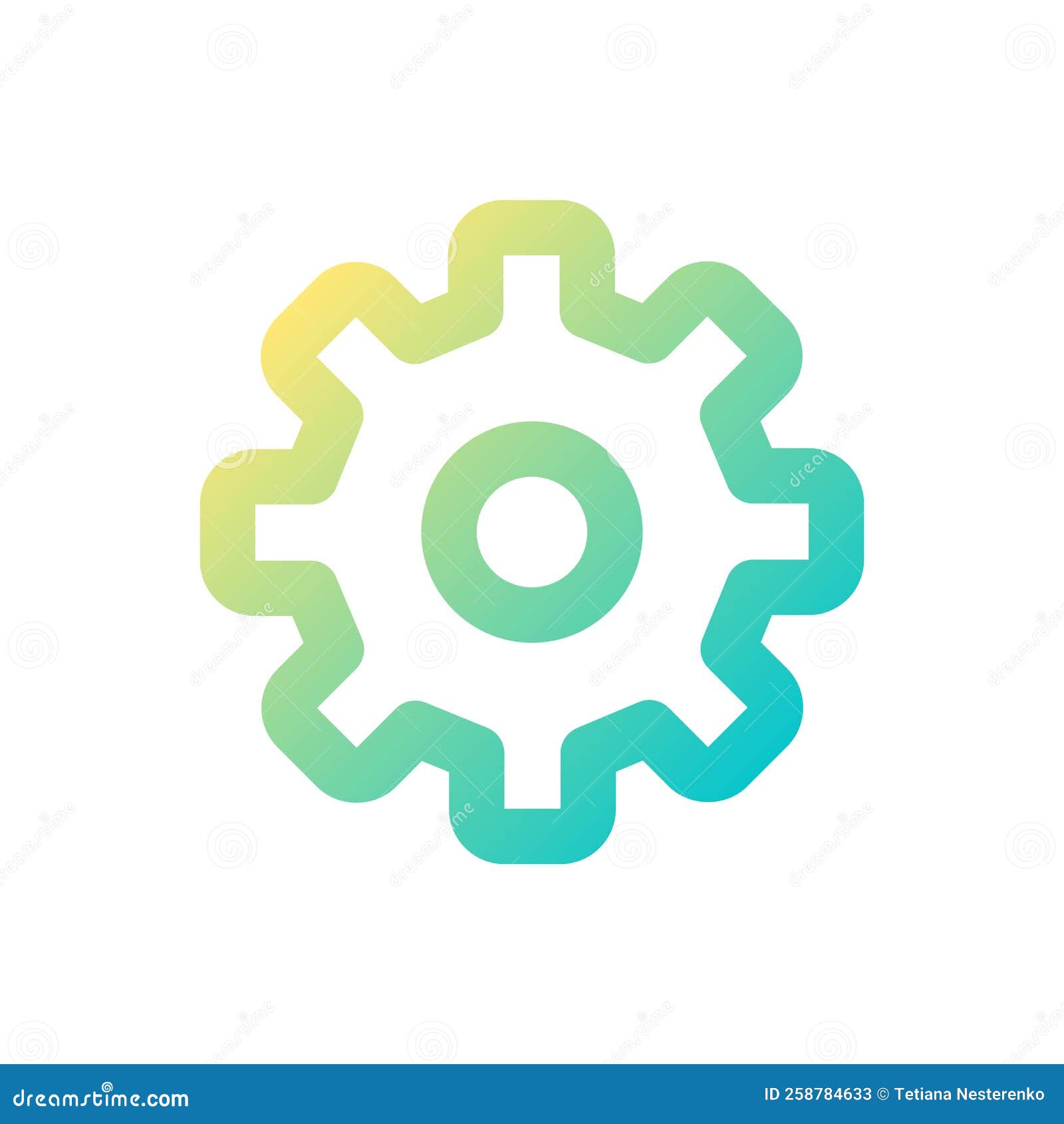 Cogwheel Pixel Perfect Gradient Linear Ui Icon Stock Vector ...