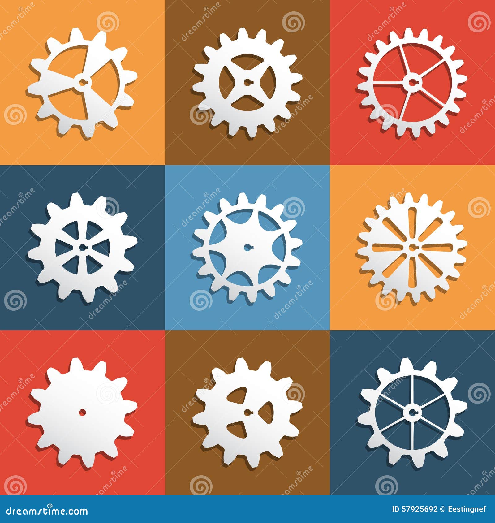Cogwheel set isolated stock vector. Illustration of development - 57925692