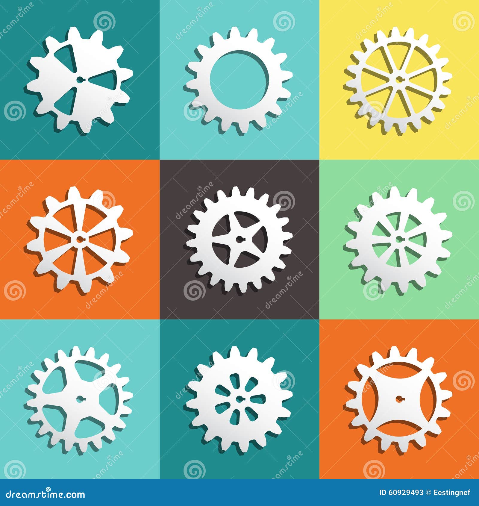 Cogwheel set . stock vector. Illustration of generated - 60929493