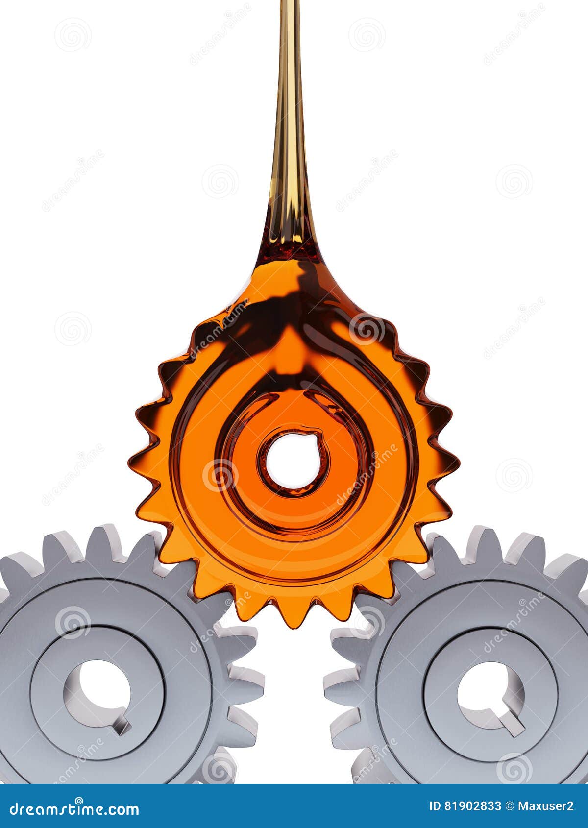 Cogwheel-Shaped Grease Drop Concept 3d Illustration Stock Illustration ...
