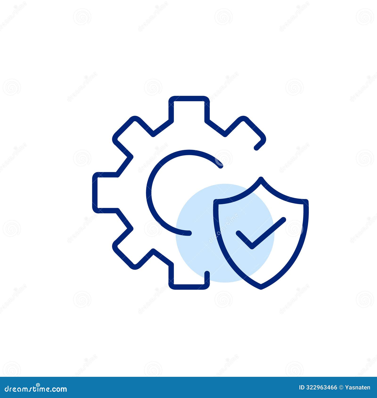 Cogwheel, Shield and Checkmark. Protected Innovation and Security ...