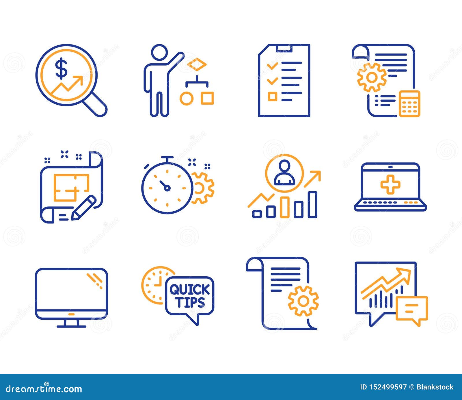 Cogwheel Timer, Computer and Medical Help Icons Set. Interview, Career ...