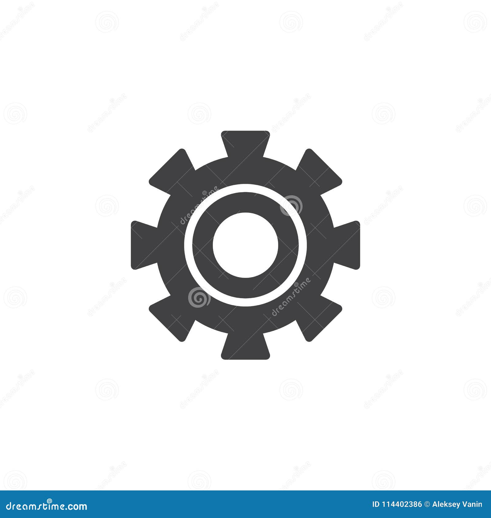 Cogwheel vector icon stock vector. Illustration of progress - 114402386