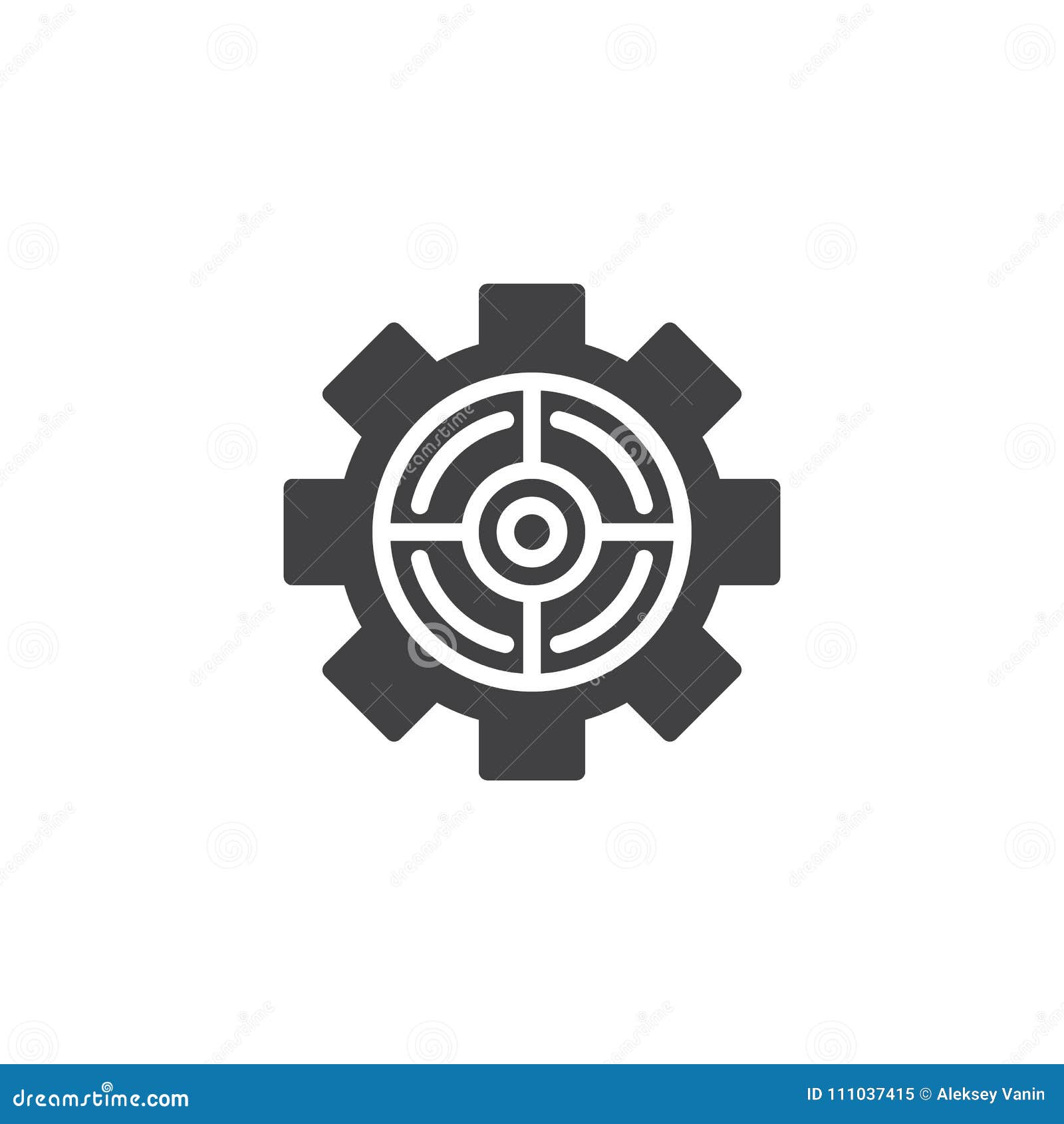 Cogwheel vector icon stock vector. Illustration of technology - 111037415