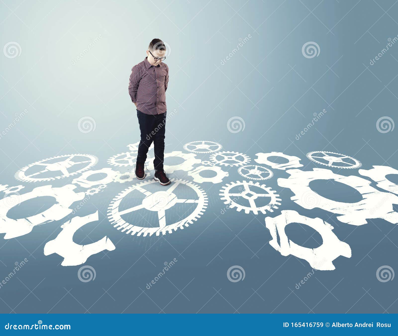 The cogwheel walk stock image. Image of idea, drawn - 165416759