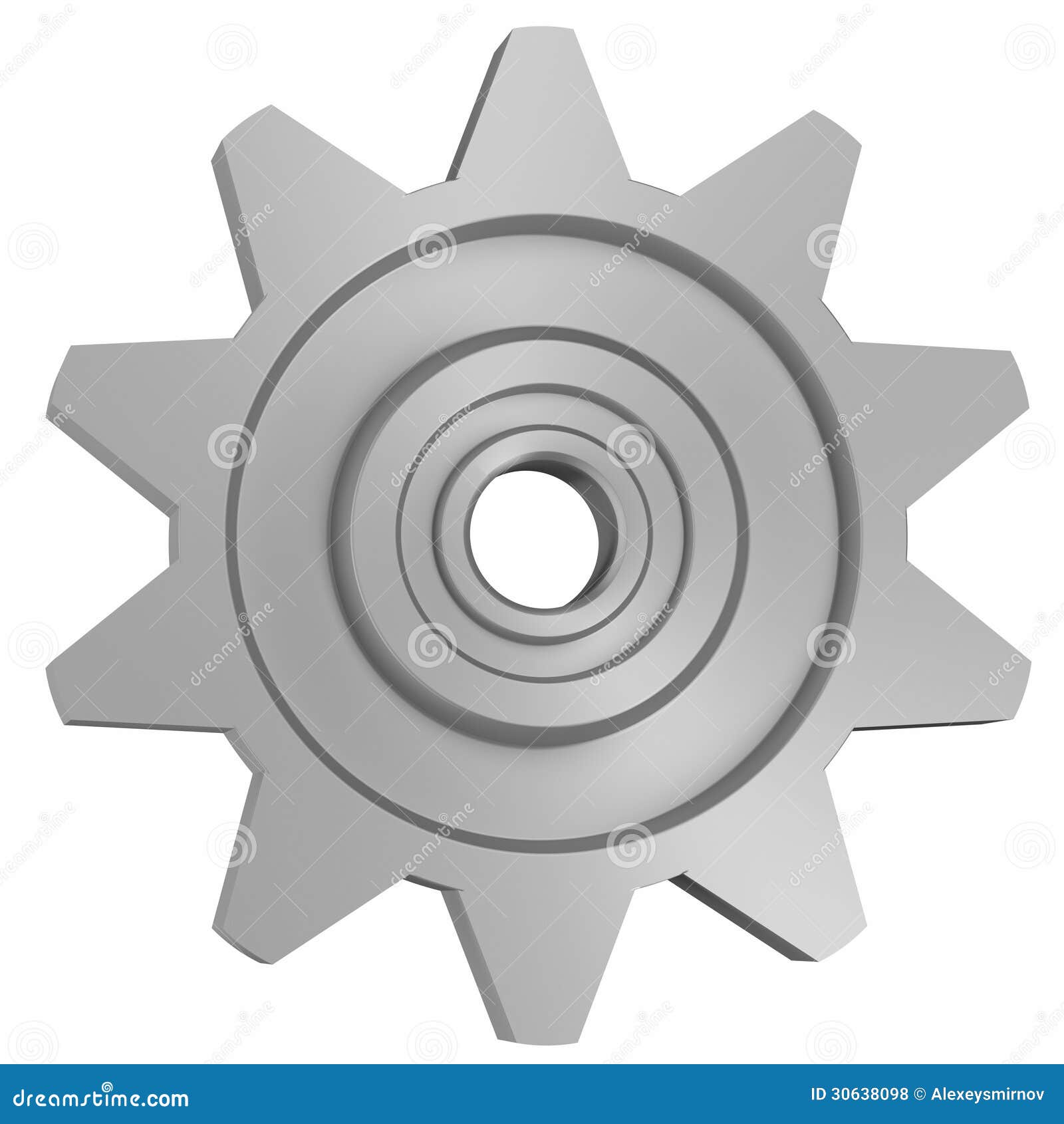 Cogwheel on White Front View Stock Illustration - Illustration of ...