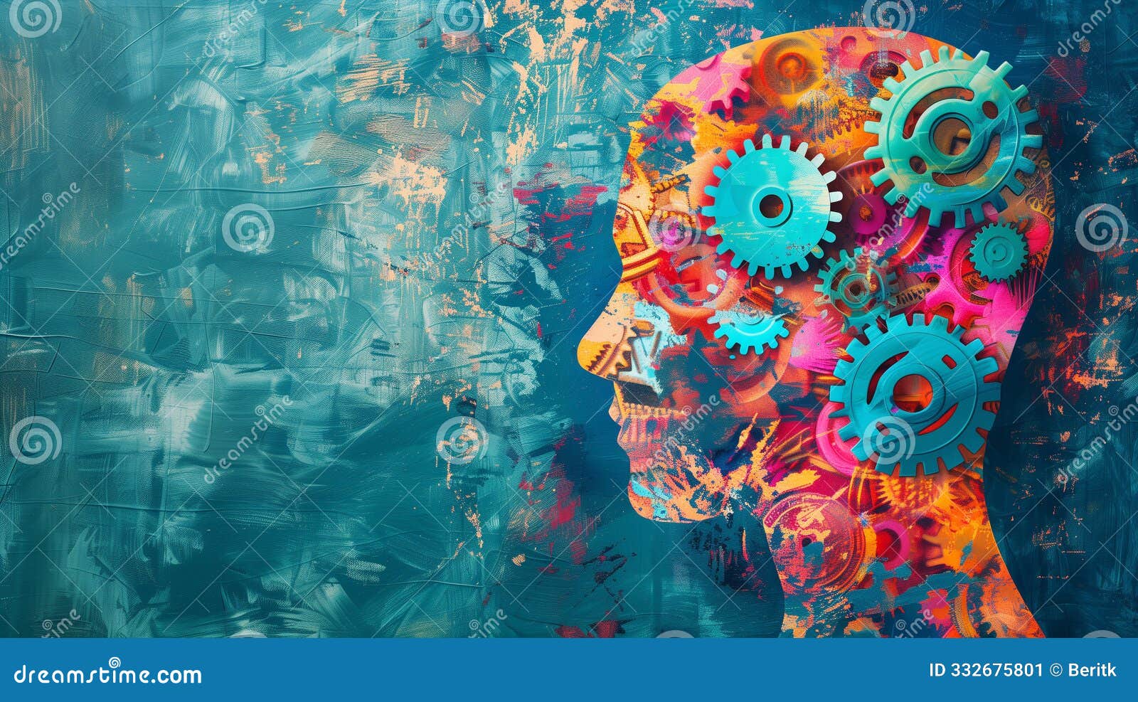 Cogwheels Brain, Brainstorming and Creativity Concept, Gear Wheels ...