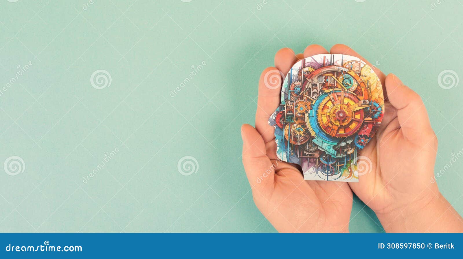 Cogwheels Brain, Brainstorming and Creativity Concept, Gear Wheels ...