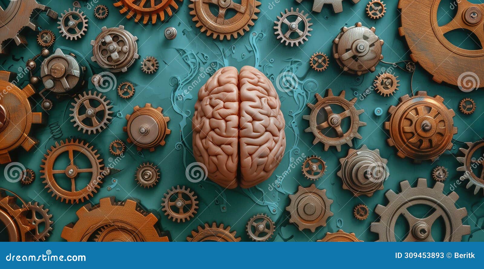 Brain Rotation Loop Background 3D Rendering Animation. Human Brain Lobe ...