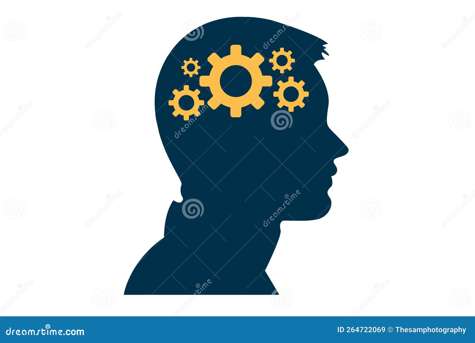 Mechanical Way of Thinking of a Man Stock Illustration - Illustration ...