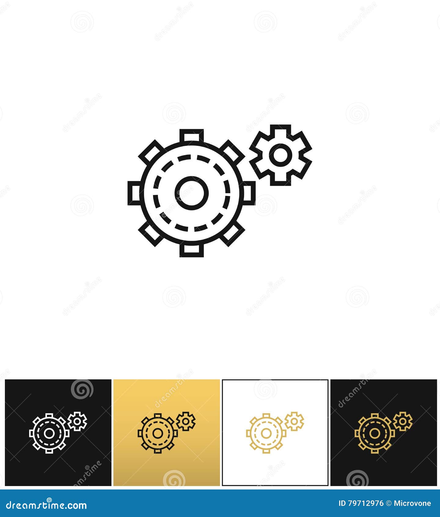 Cogwheels Symbol or Cog Gears Line Vector Icon Stock Vector ...