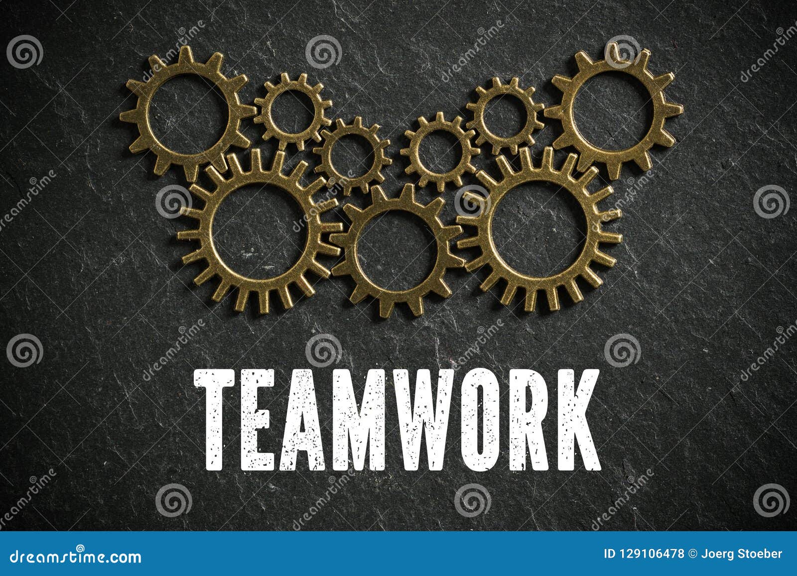 Cogwheels Symbolizing Teamwork As a Connected Network of People Stock ...