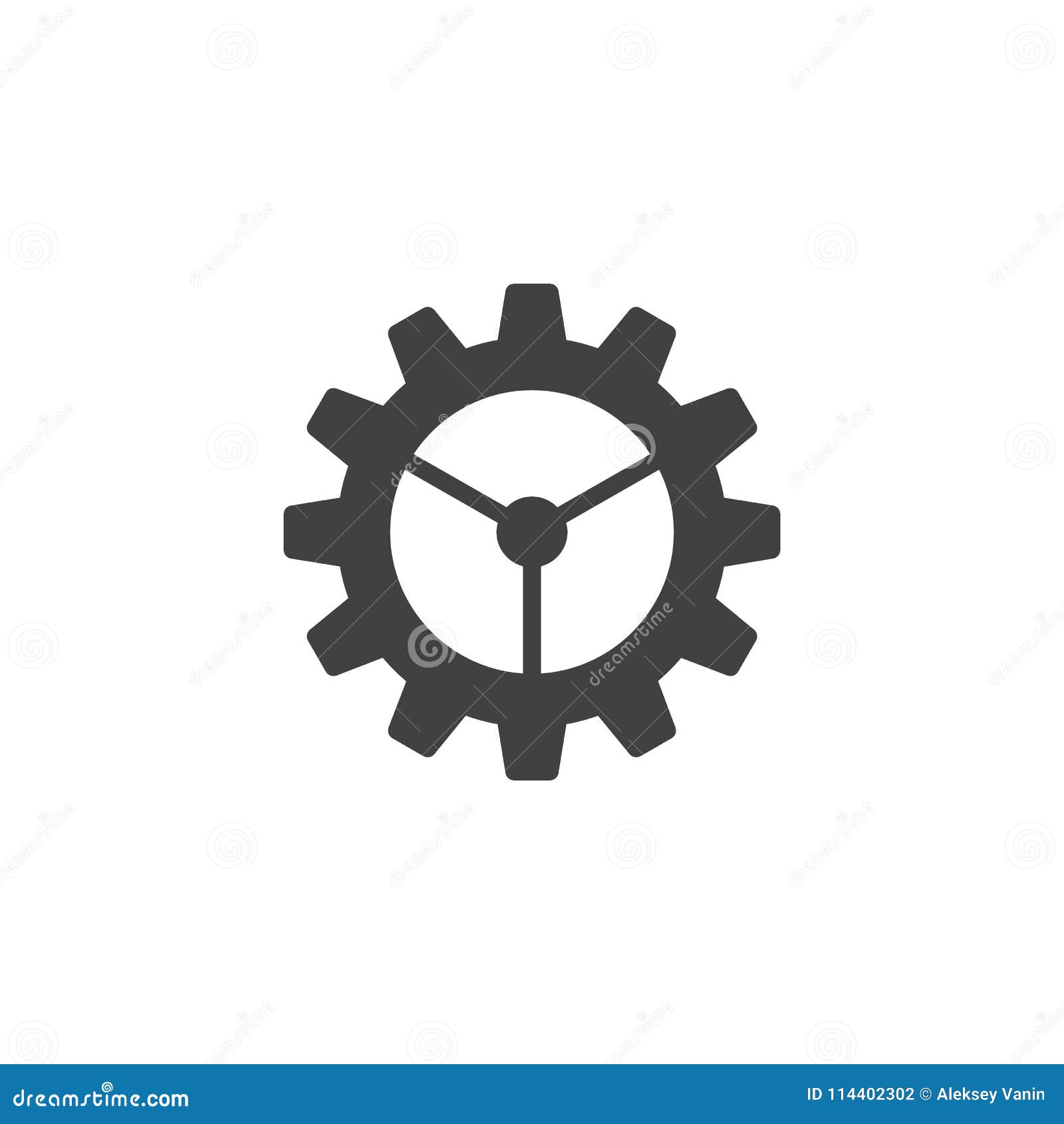 Cogwheels vector icon stock vector. Illustration of clock - 114402302