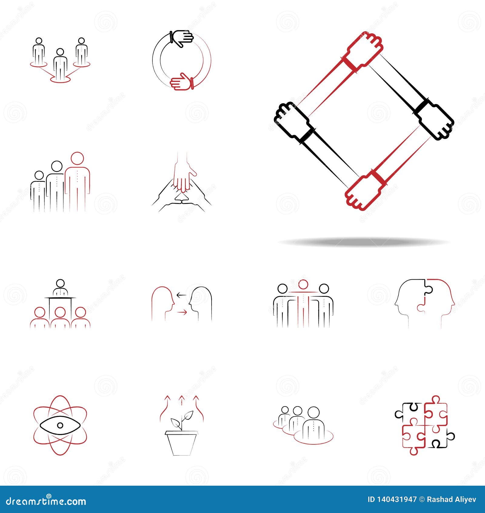 Coherence 2 Colored Hand Drawn Icon. Team Colored Element Illustration ...