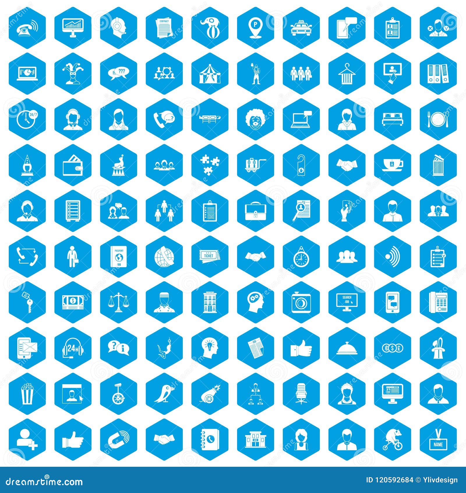 100 Coherence Icons Set Blue Stock Vector - Illustration of coherence ...