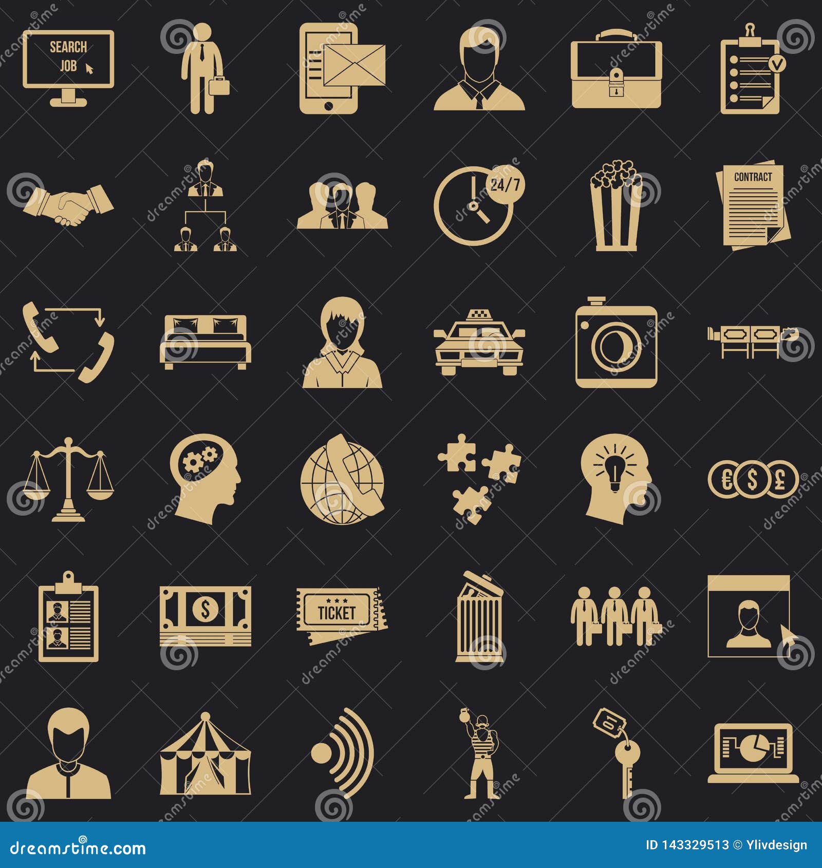 Coherence Icons Set, Simple Style Stock Vector - Illustration of team ...