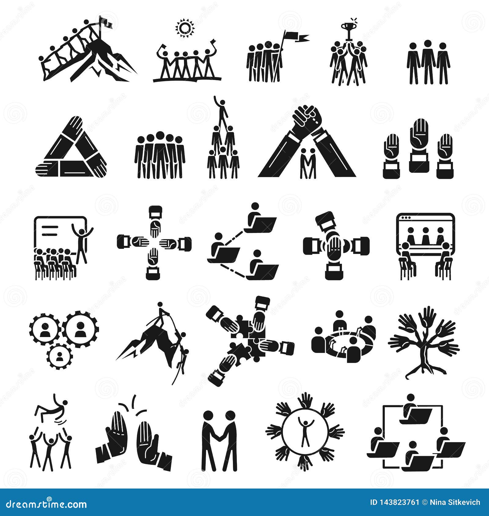Cohesion Icons Set, Simple Style Stock Vector - Illustration of ...