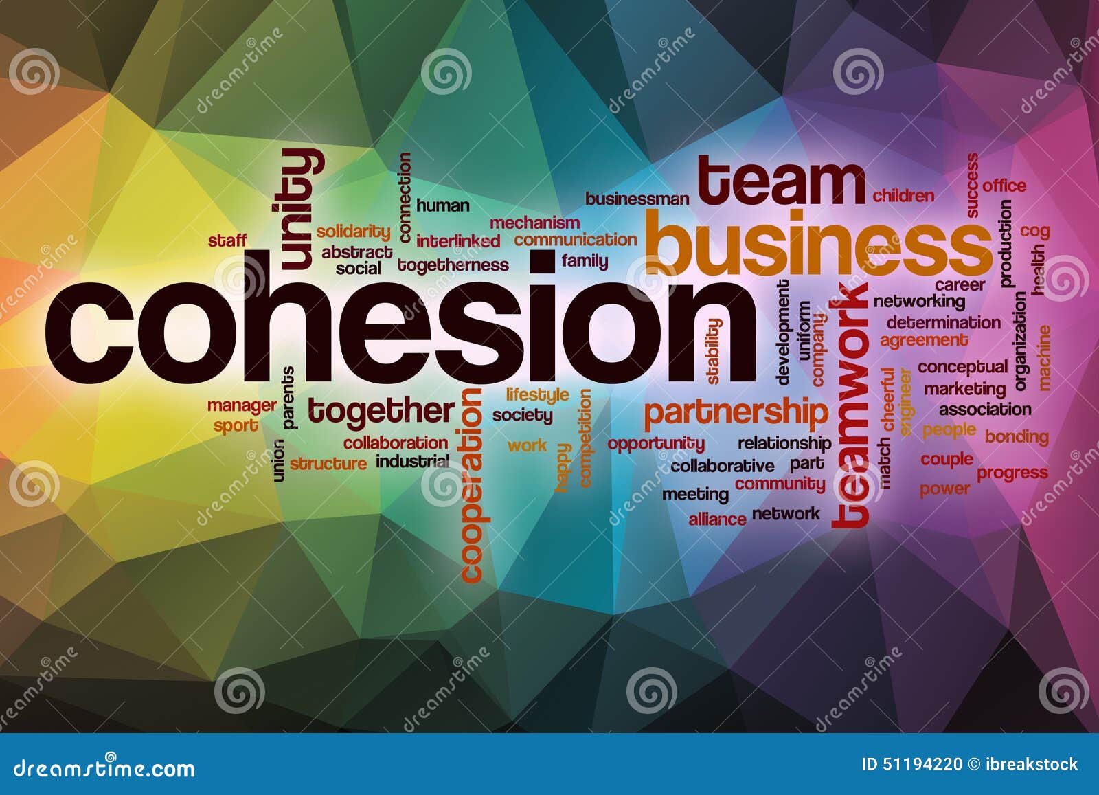 Cohesion Word Cloud with Abstract Background Stock Illustration ...