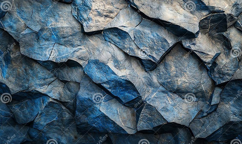 A Cohesive Pattern of Blue Stone Tiles with a Textured Surface. Stock ...