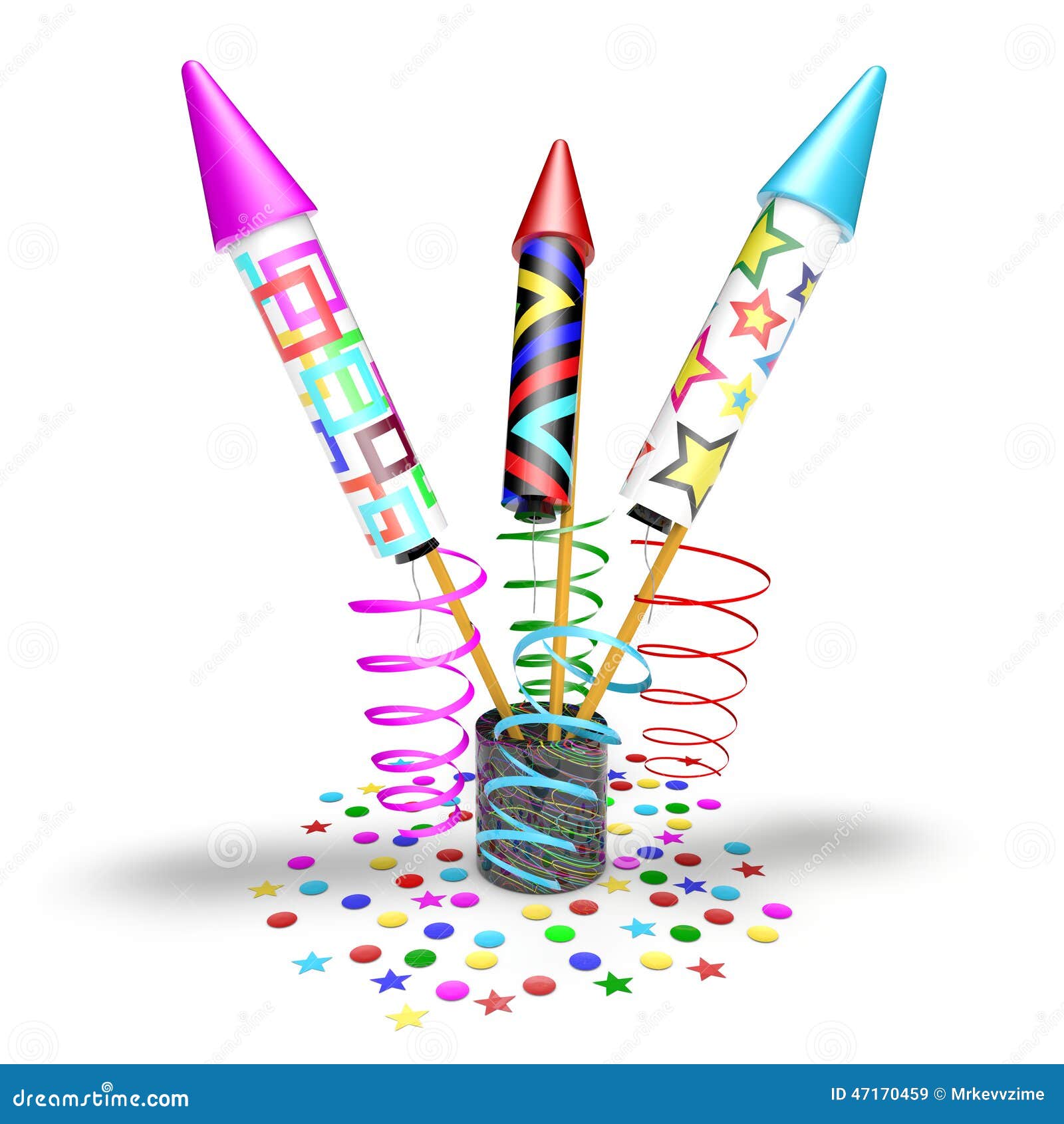 Cohetes Del Fuego Artificial Stock de ilustración - Ilustración de ...