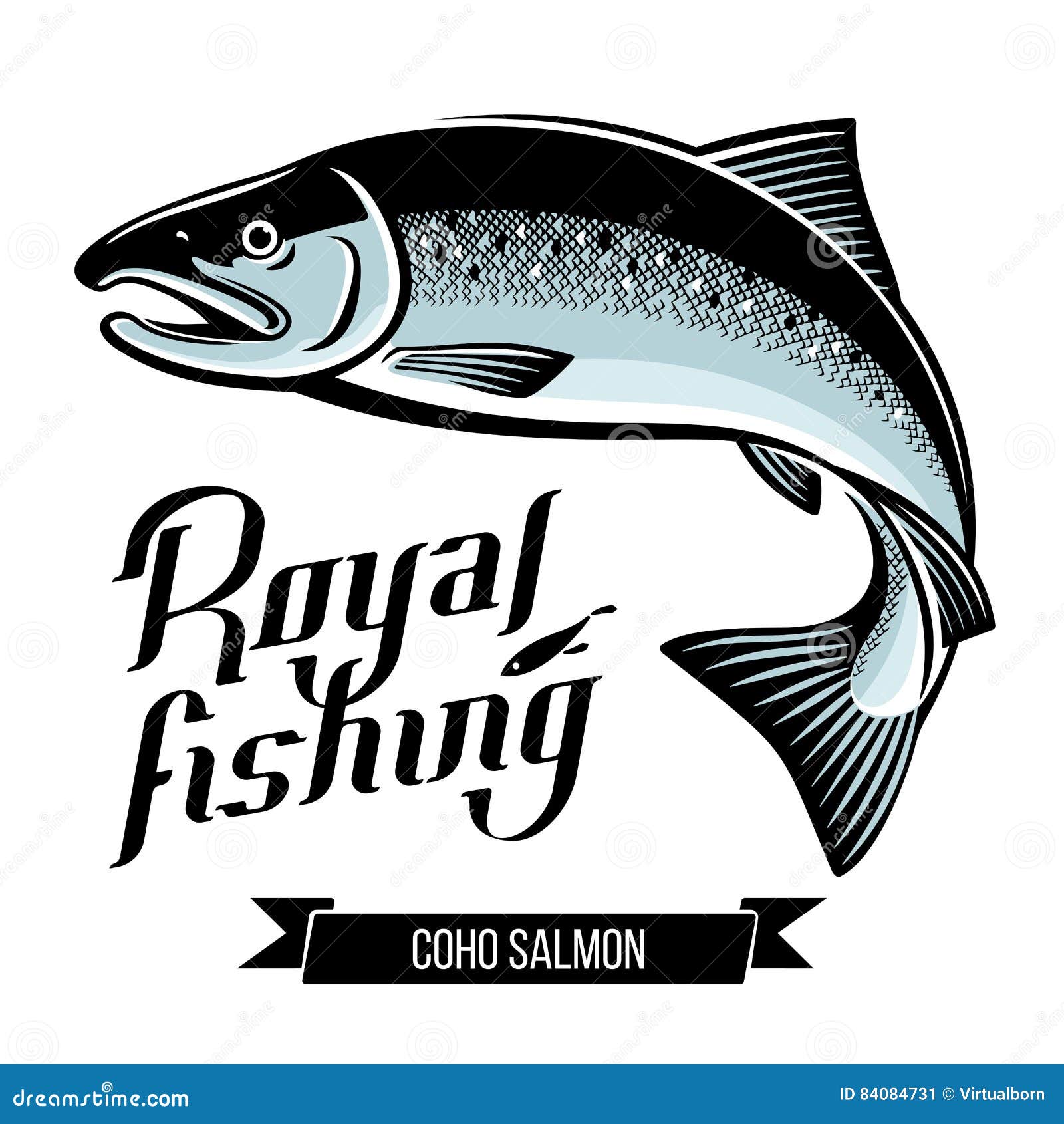 Coho Salmon Fish Vector Illustration Stock Vector - Illustration of ...