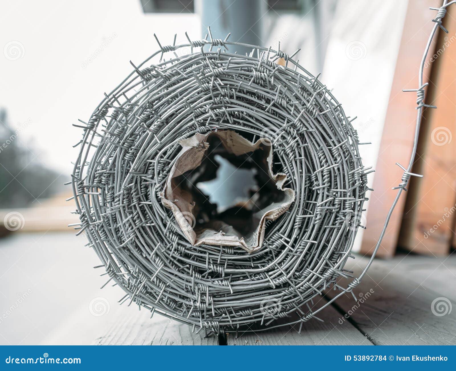 Coil of barbed wire stock photo. Image of iron, counter - 53892784