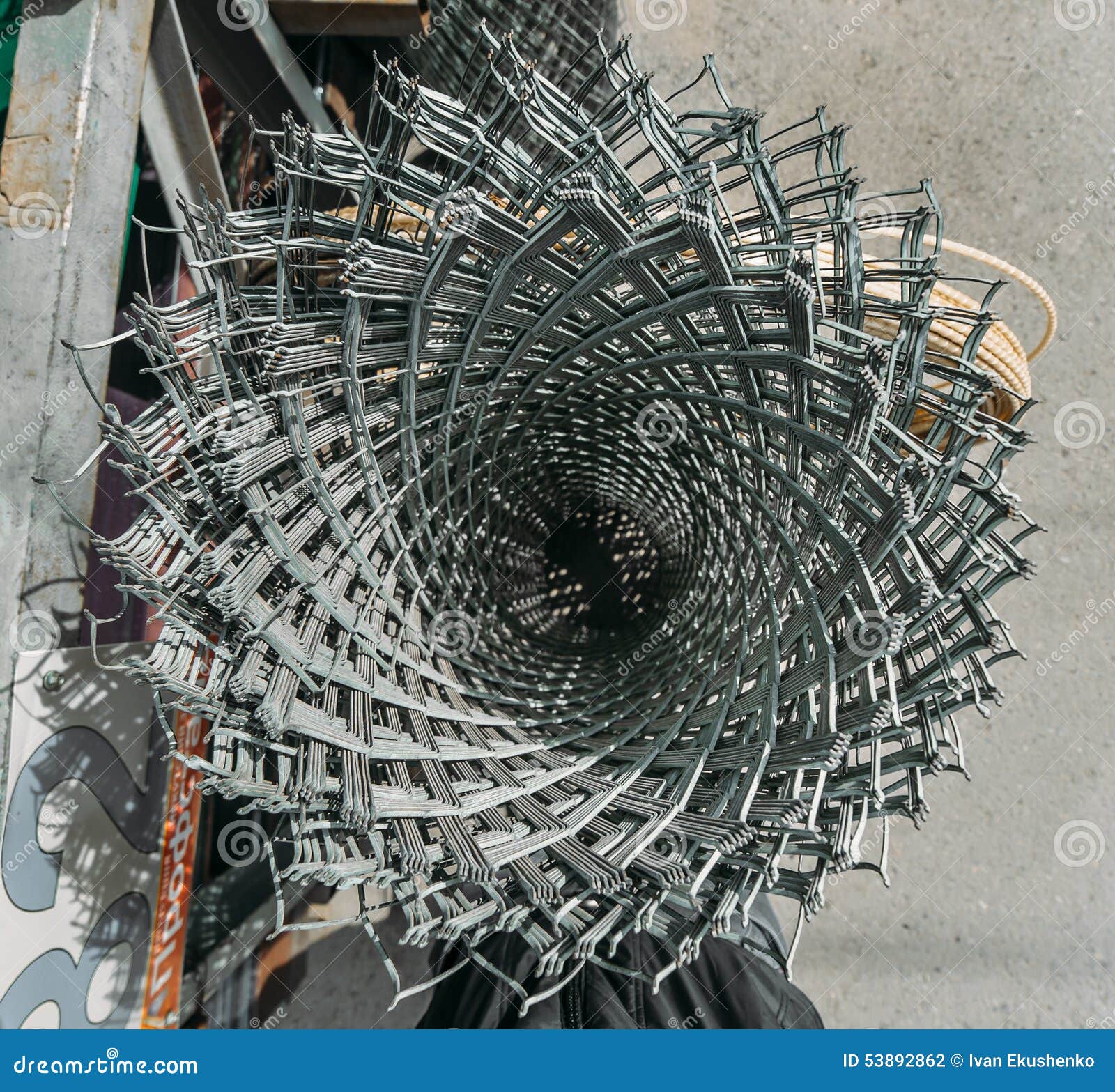 Coil of barbed wire stock photo. Image of flat, steel - 53892862