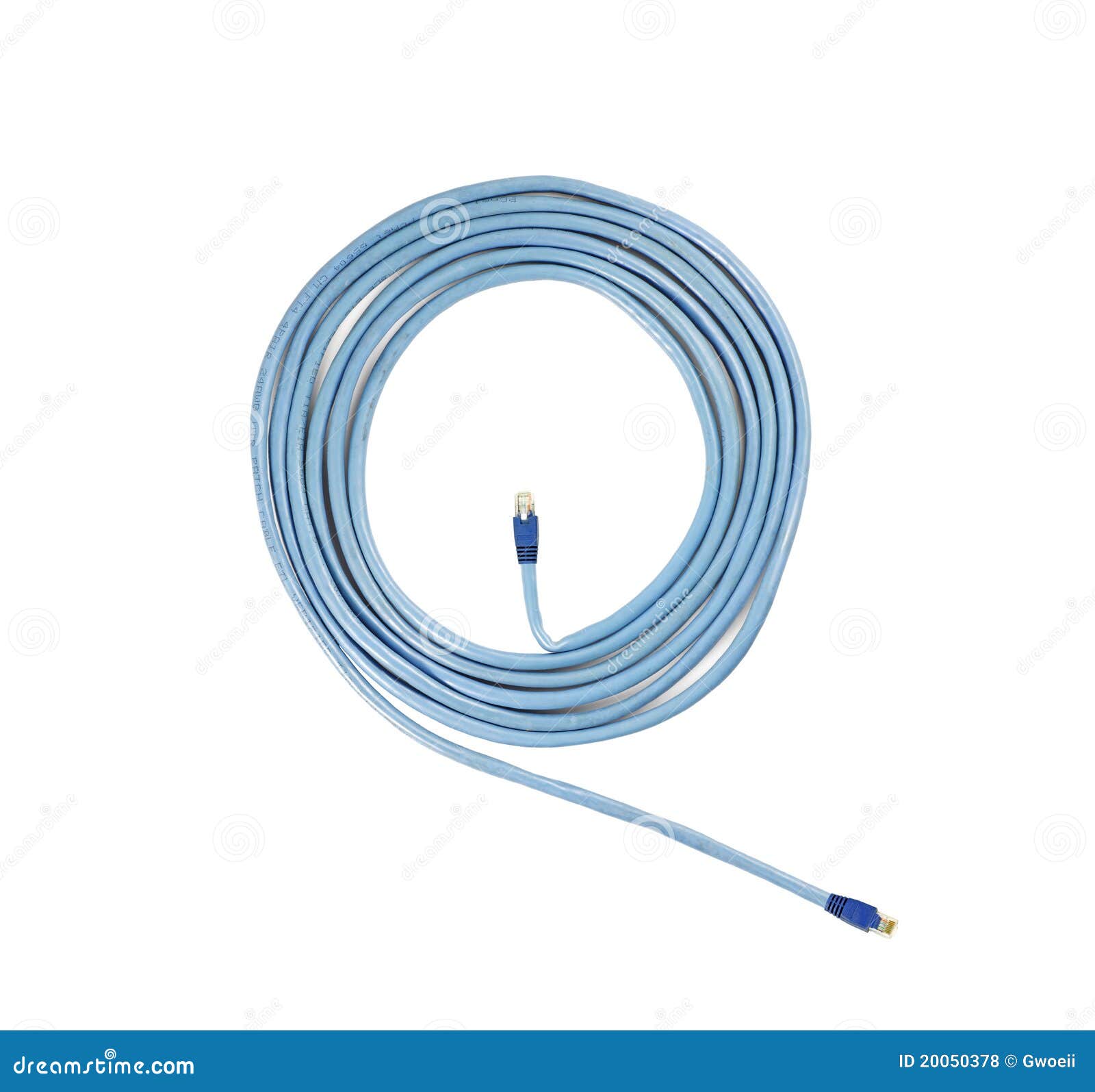 Coil of Blue cable. stock photo. Image of rubberized - 20050378