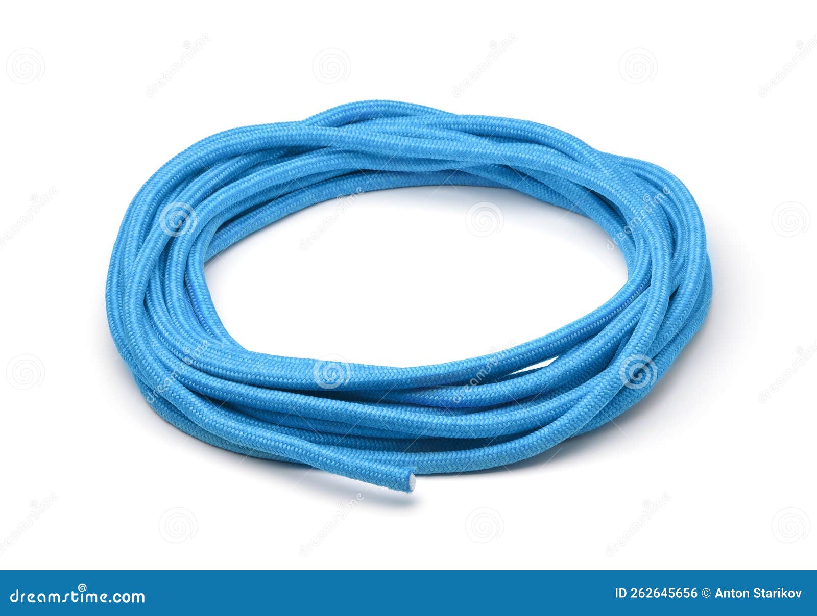Coil of Blue Durable Thick Rope Stock Photo - Image of cordage, loop ...
