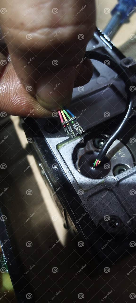 Coil Cable Installation for 60 Ton Injection Machine Stock Photo ...