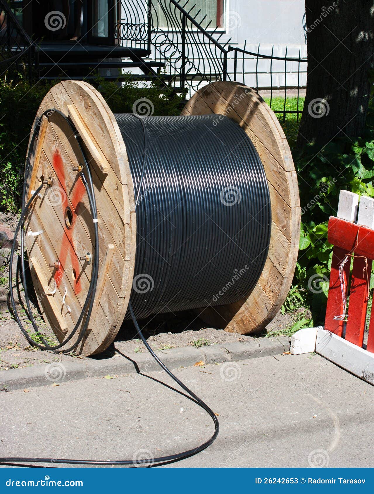 Coil with cable outdoor stock image. Image of industrial - 26242653