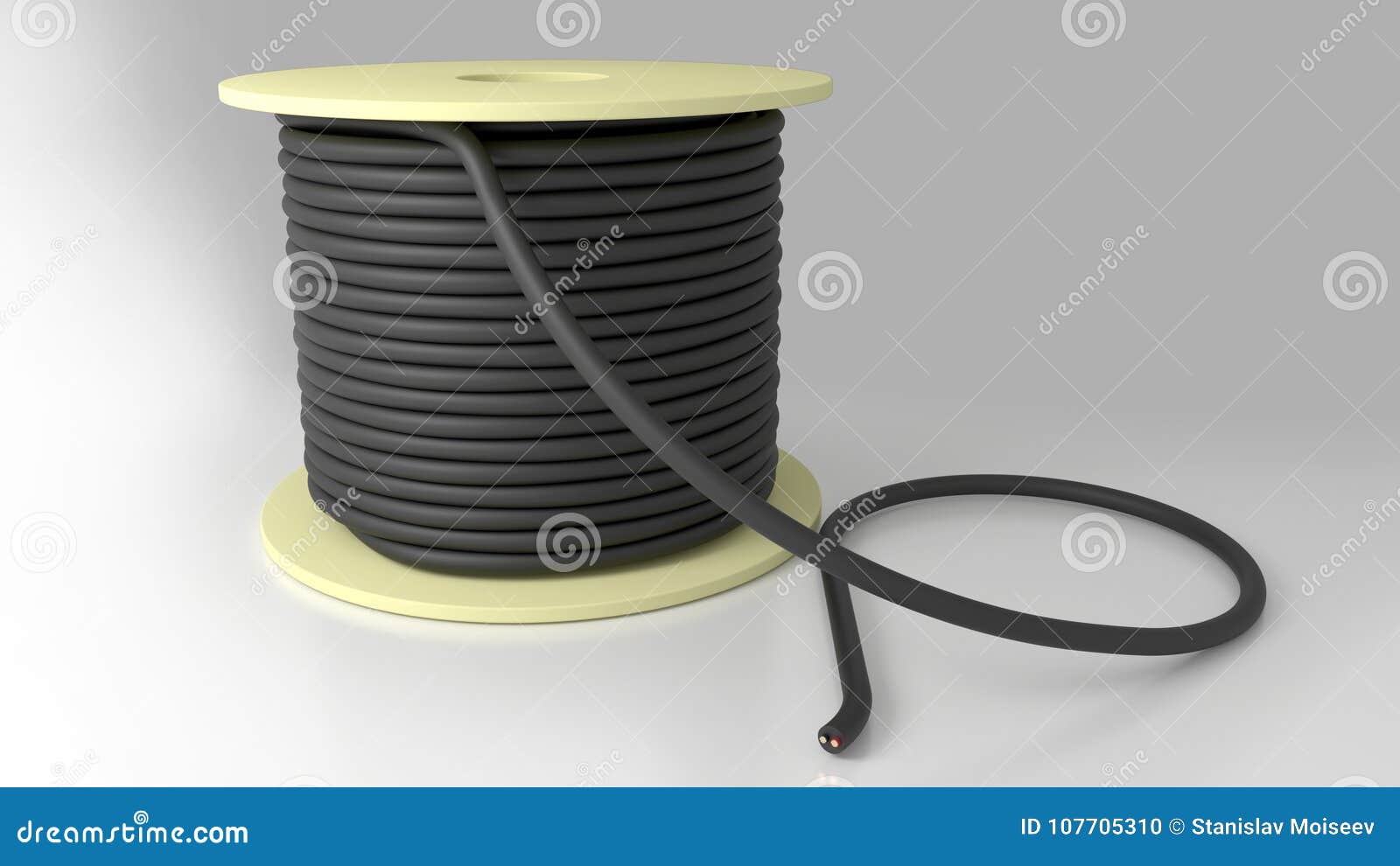 Coil of Cable Stranded Black. Stock Photo - Image of design, model ...
