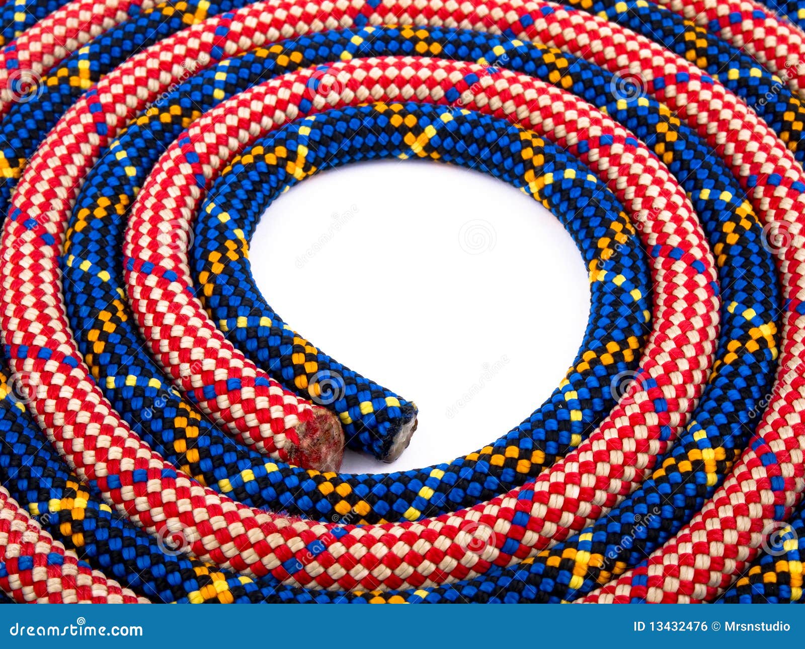 Coil of climbing rope. stock photo. Image of blue, coil - 13432476