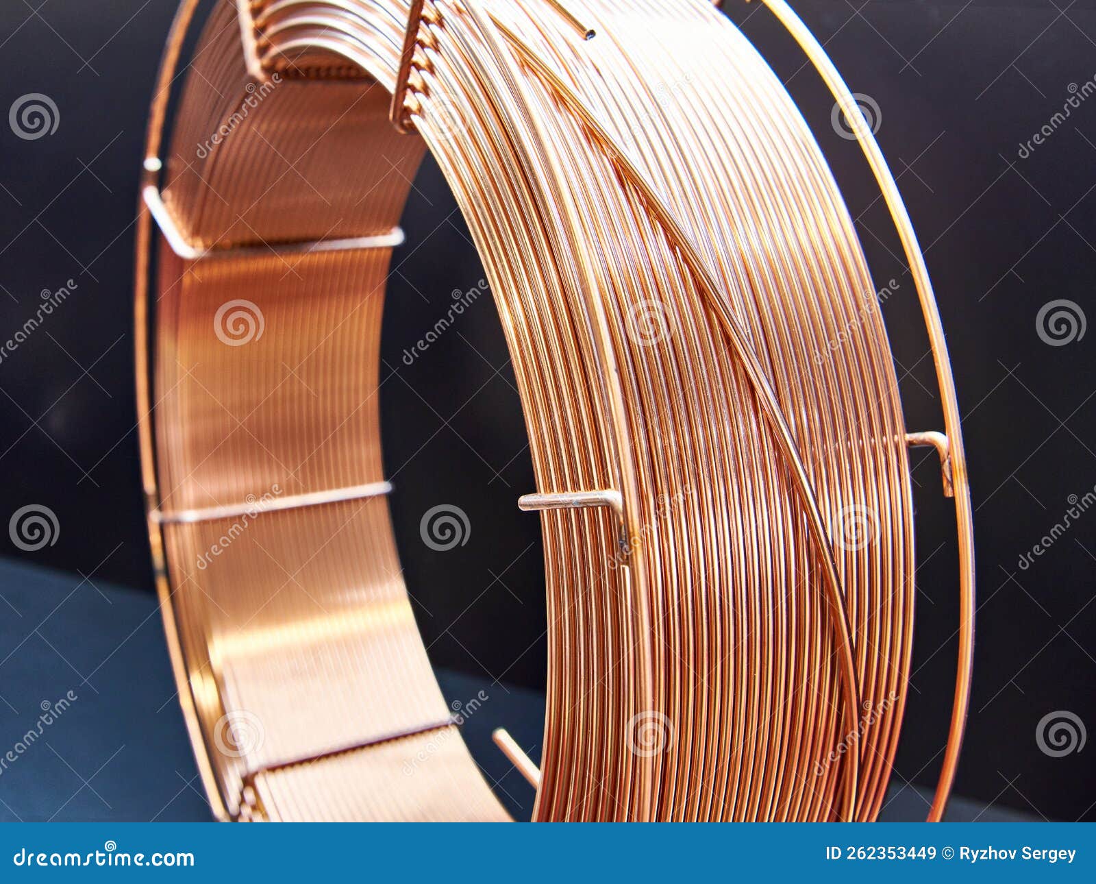 Coil of copper wire stock image. Image of construction - 262353449