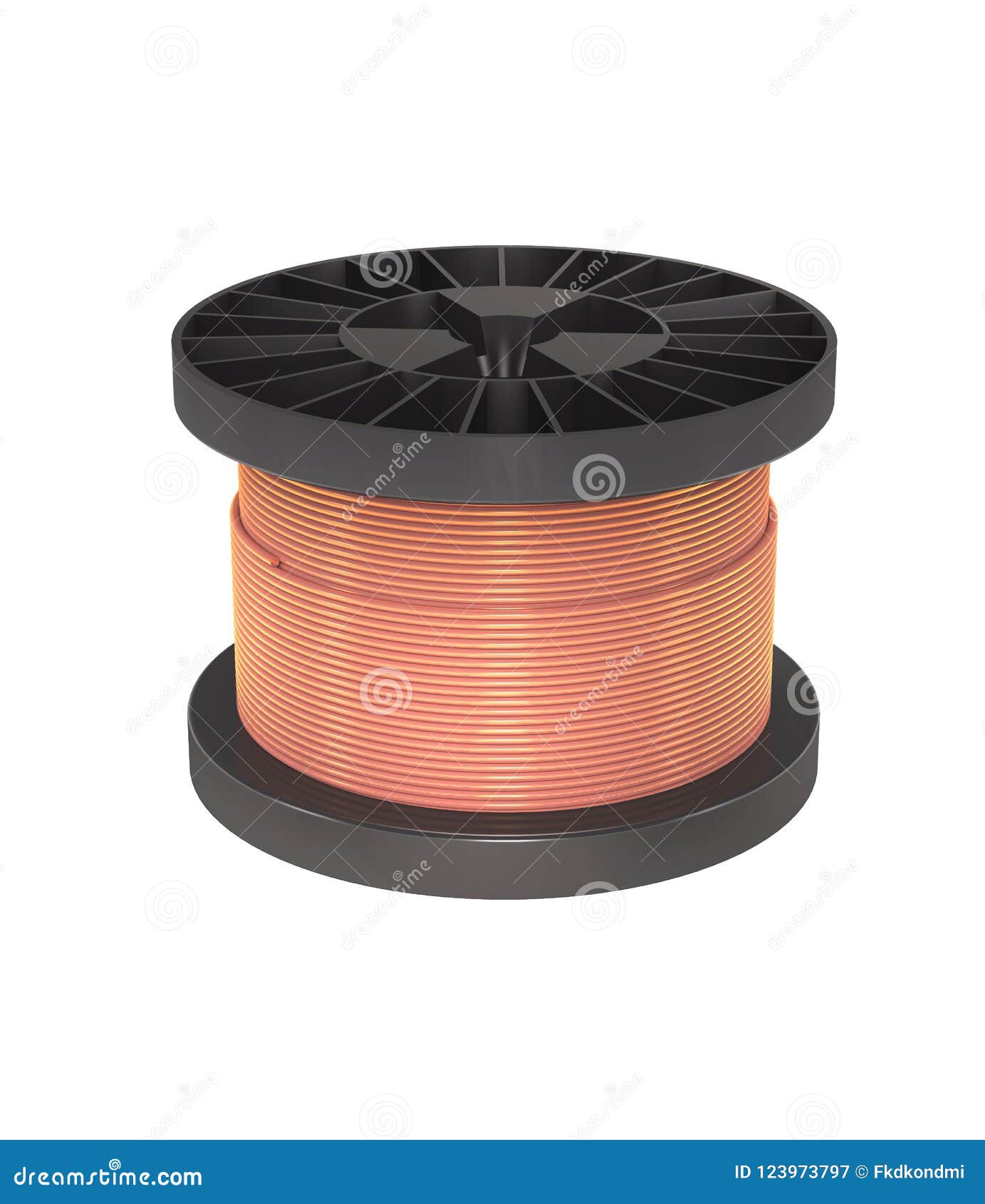 Coil with Copper Wire for Industry 3d Illustration. Stock Illustration ...