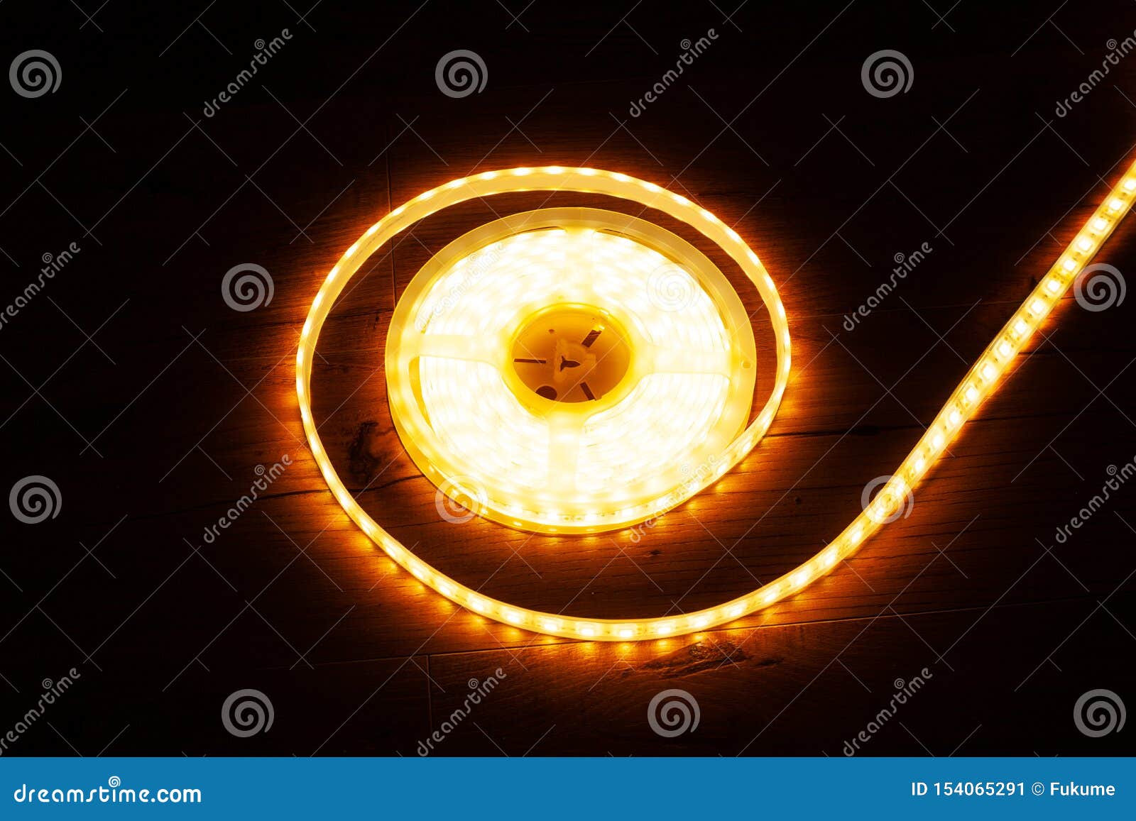 A Coil of Diode Tape for Lighting, Yellow Decorative Led Strip Stock ...