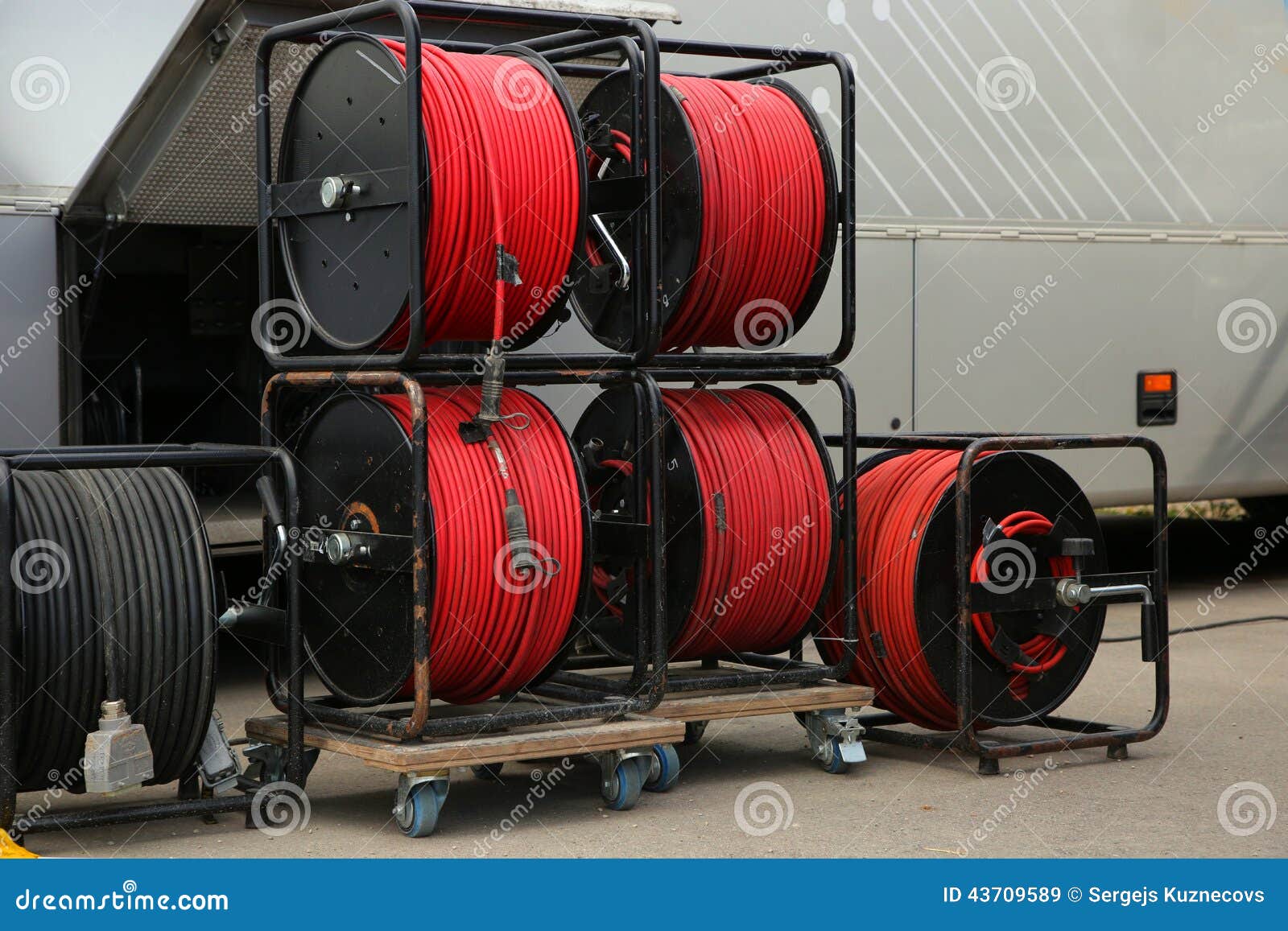 Coil with electric cables stock image. Image of cables - 43709589