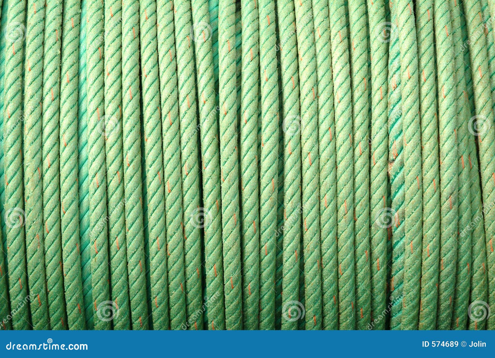 Coil of green ropes stock image. Image of harbor, fiber - 574689