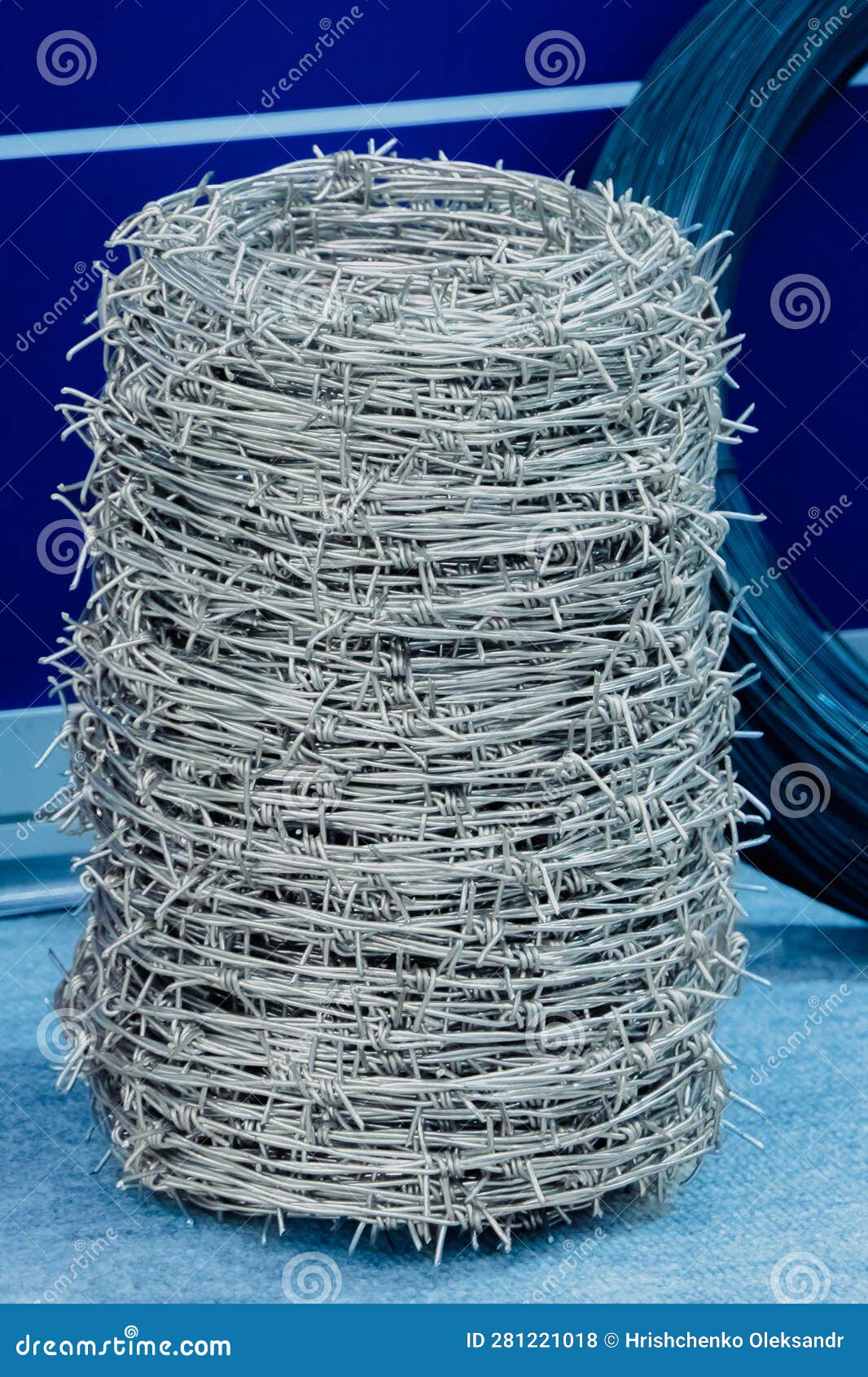Coil of iron barbed wire stock photo. Image of durability - 281221018