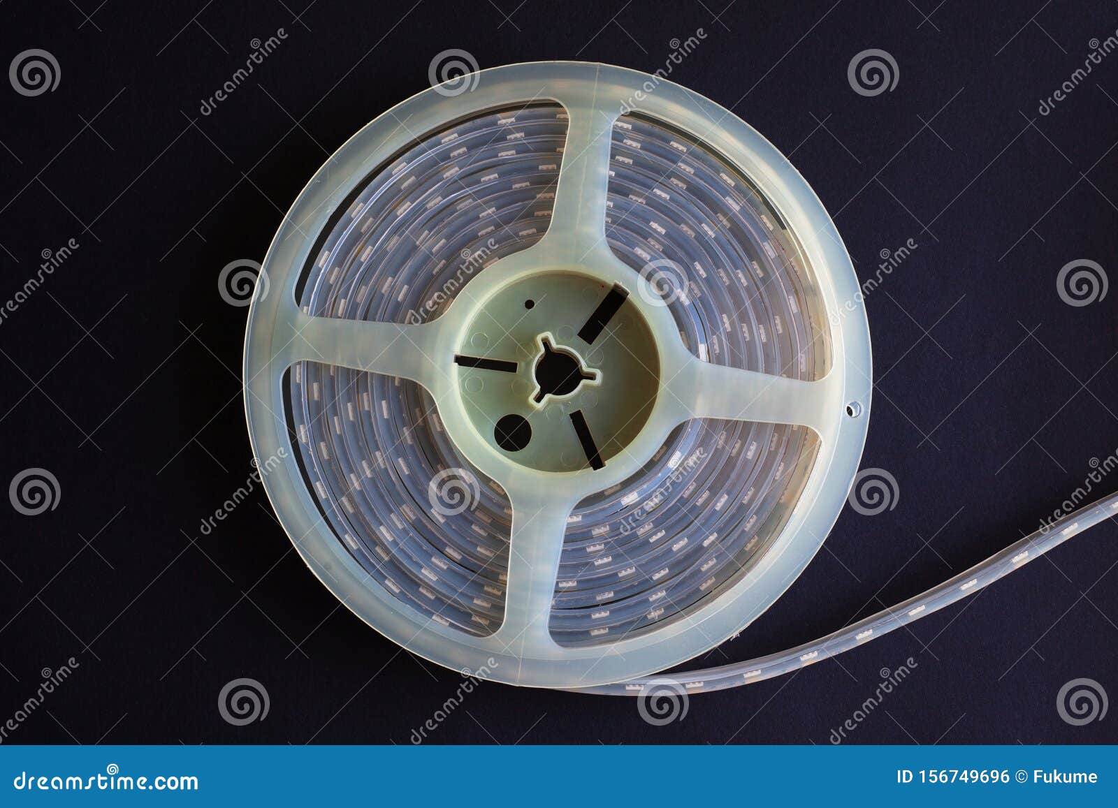 A Coil of LED Light, a Strip of Diode Decorative Lighting on a Black ...