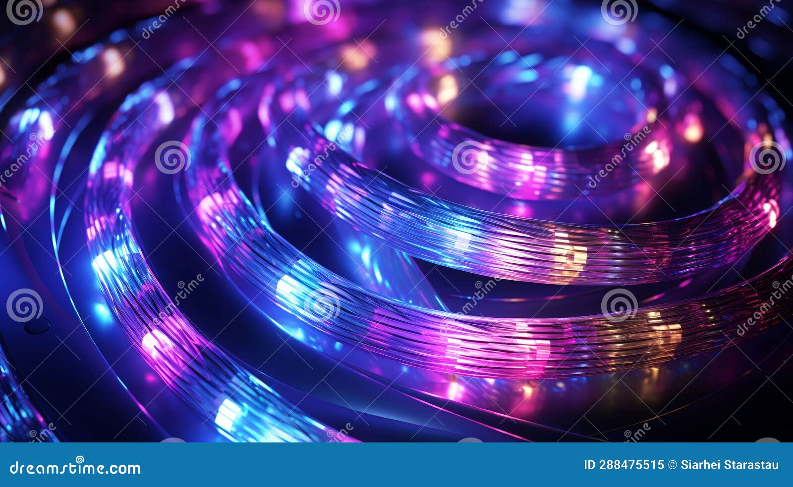 Coil of Luminous Electric Cable,Generated by AI Stock Illustration ...