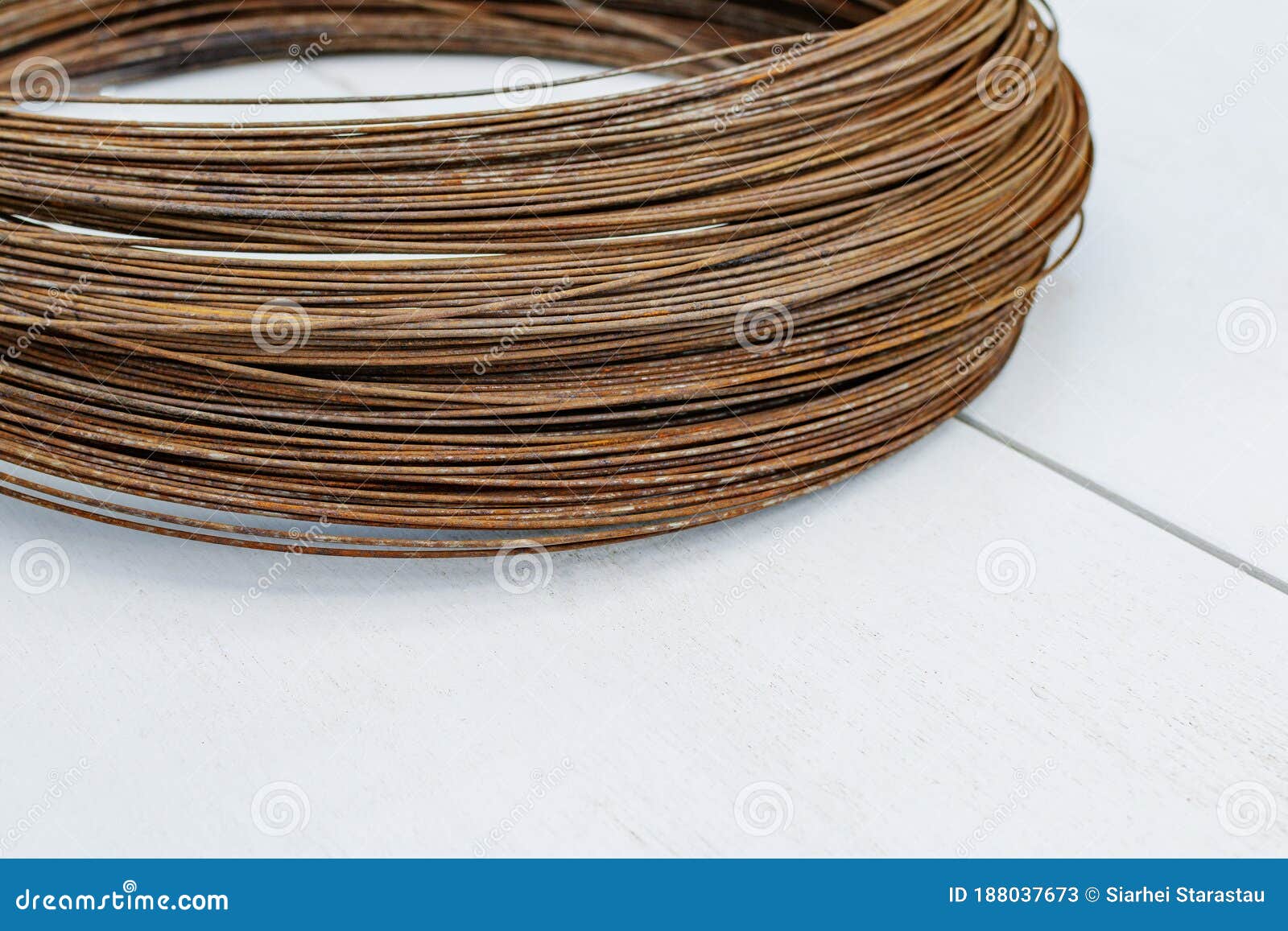 A coil of old rusty wire stock image. Image of fence - 188037673