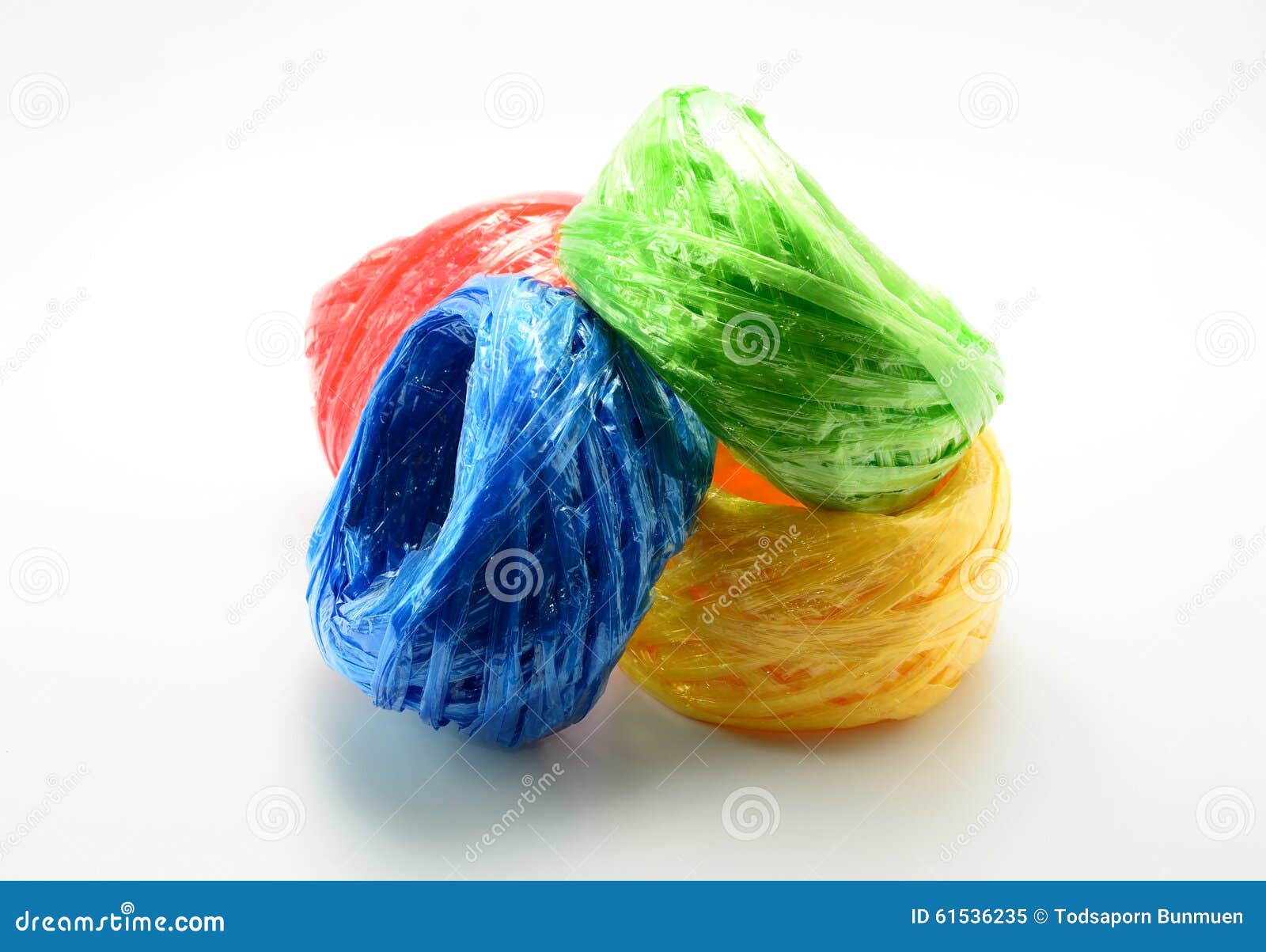 Coil of Plastic Rope on White Background Stock Image - Image of hank ...