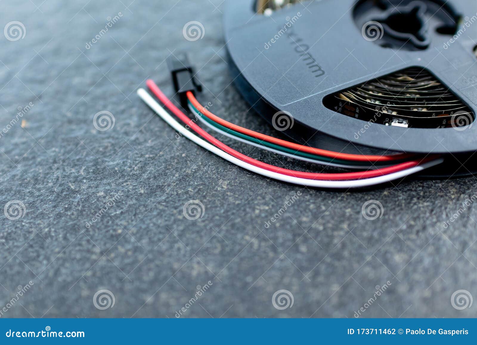 Coil of Rgb Led Strip on a Black Table. Led Strip for Creative Lighting ...