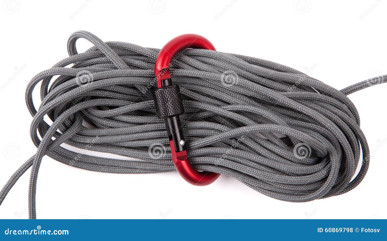 Coil of rope stock photo. Image of metal, carabiner, carbine - 60869798