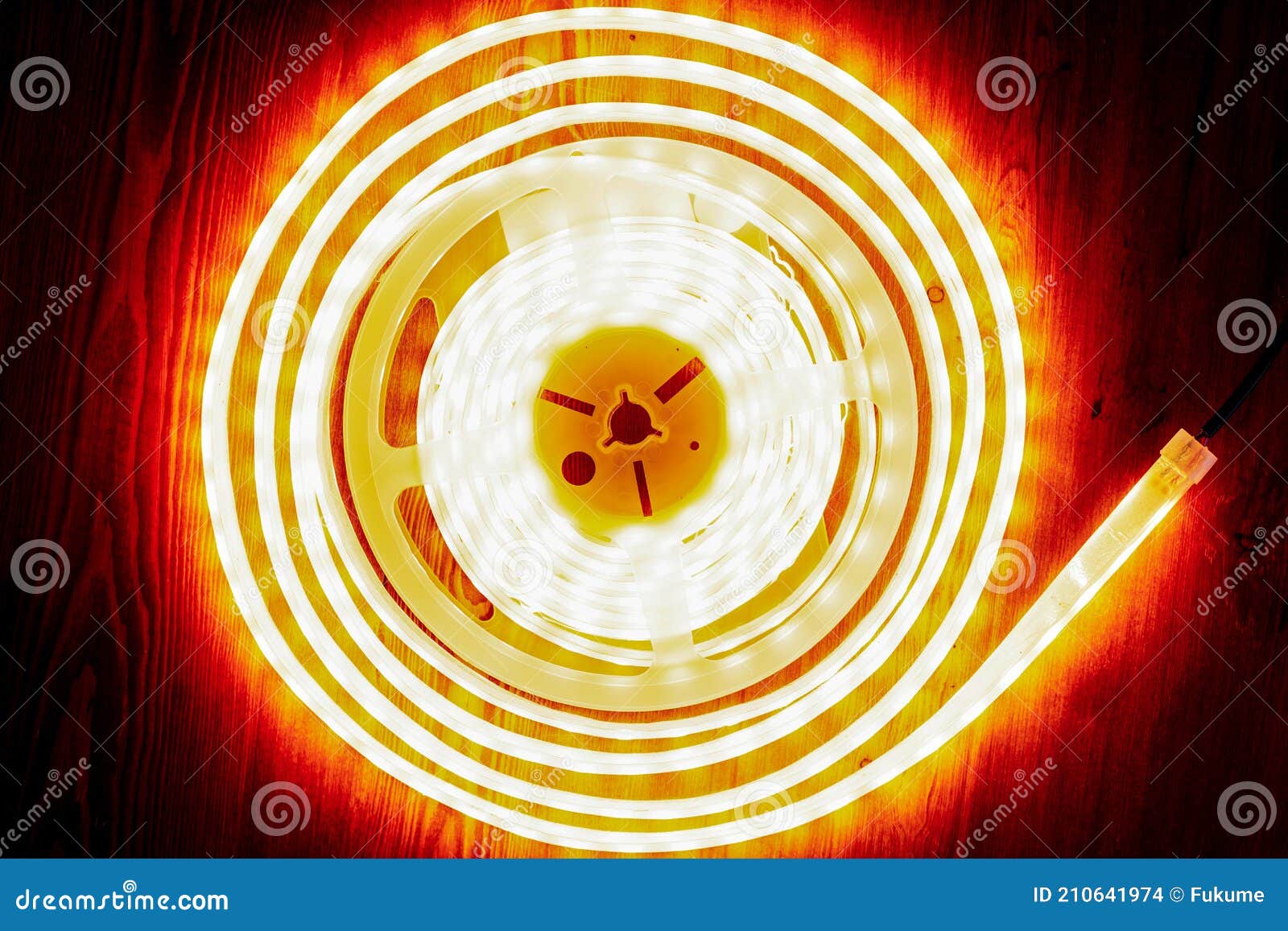 Coil with Shining Orange Led Strip Stock Photo - Image of diode ...