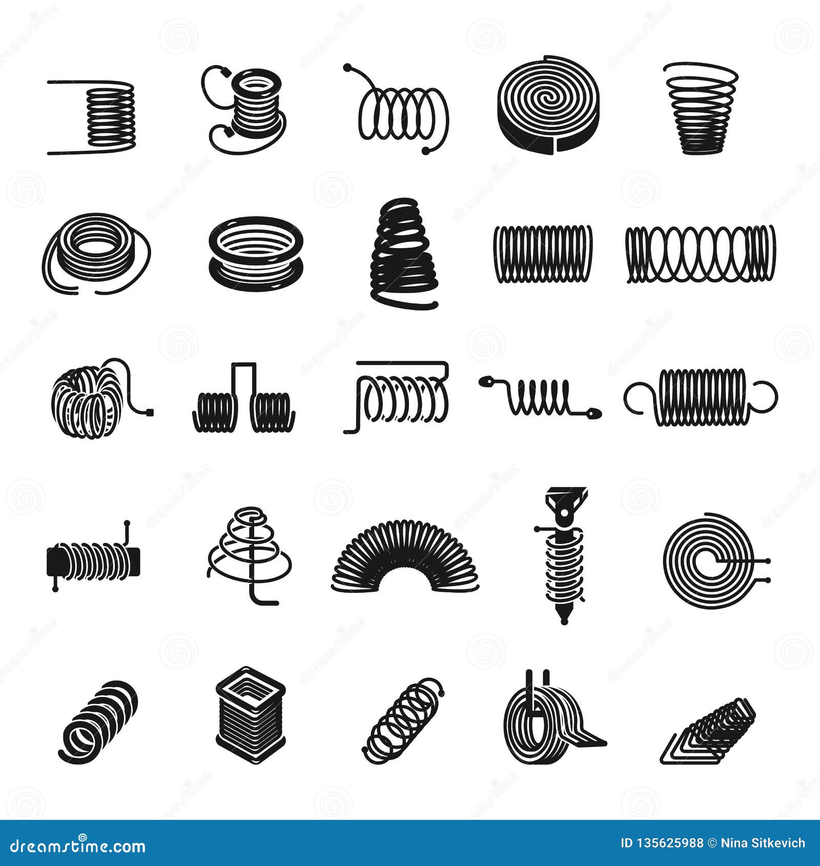 Coil Spring Icon Set, Simple Style Stock Vector - Illustration of icons ... Coil Spring Icon Set, Simple Style Stock Vector - Illustration of icons ...